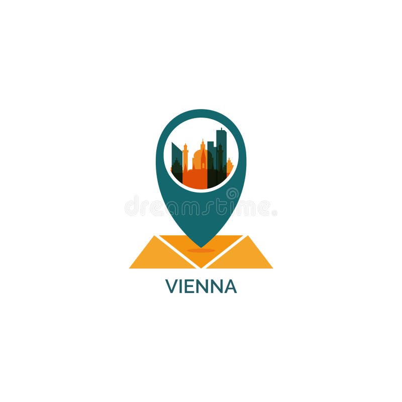 Vienna City Skyline Silhouette Vector Logo Illustration Stock Vector ...