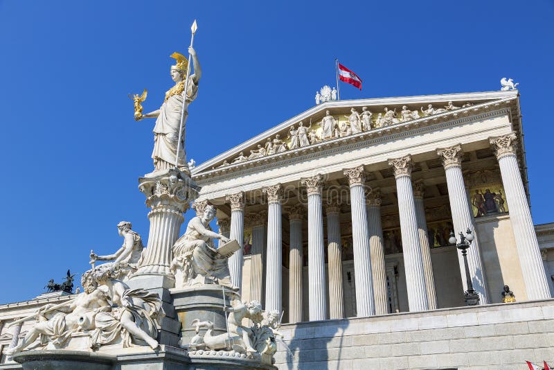 Vienna, Parliment building stock photo. Image of place - 163391920