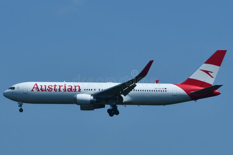 Austrian Airlines Airplane in the Air Editorial Photography - Image of ...