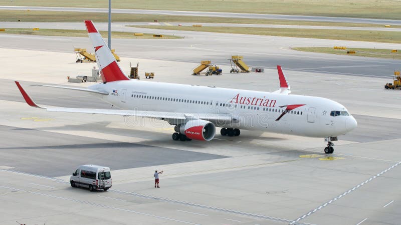 Austrian Airlines Plane at Terminal Editorial Stock Image - Image of ...