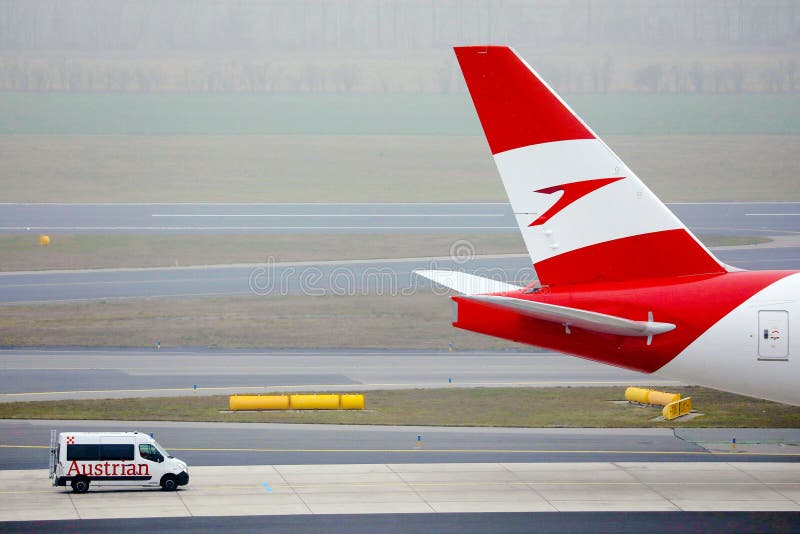 Austrian Airlines Plane, Close-up View of Tail Editorial Photography ...