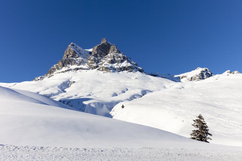 Austrian Alps, Mountain Range Covered in the Snow, Winter Stock Image ...