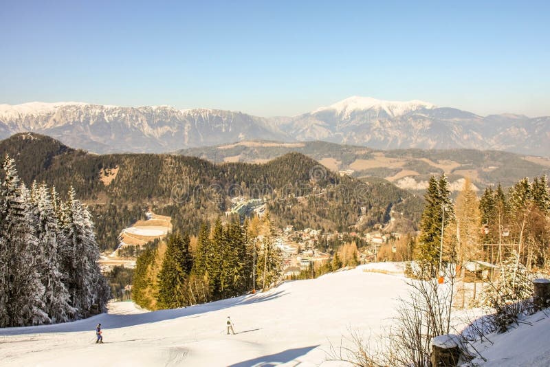 The Austrian Alps in Semmering, Austria. Beautiful Winter View. Stock ...