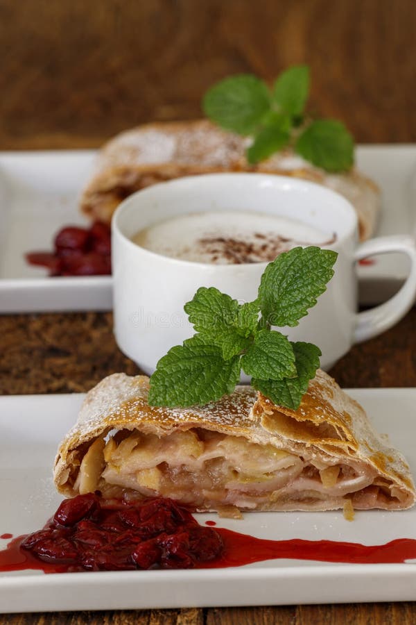 Austrian apple strudel stock photo. Image of pastry - 201348310