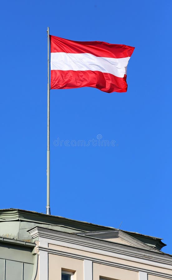 Austrian_flag stock image. Image of flagstaff, building - 122502803