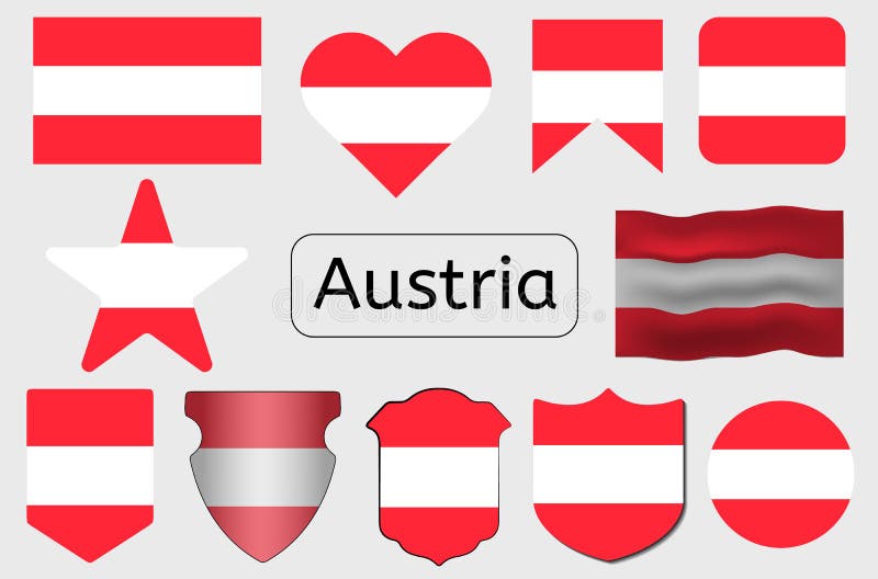 Austrian Flag Icon, Austria Country Flag Vector Illustration Stock ...