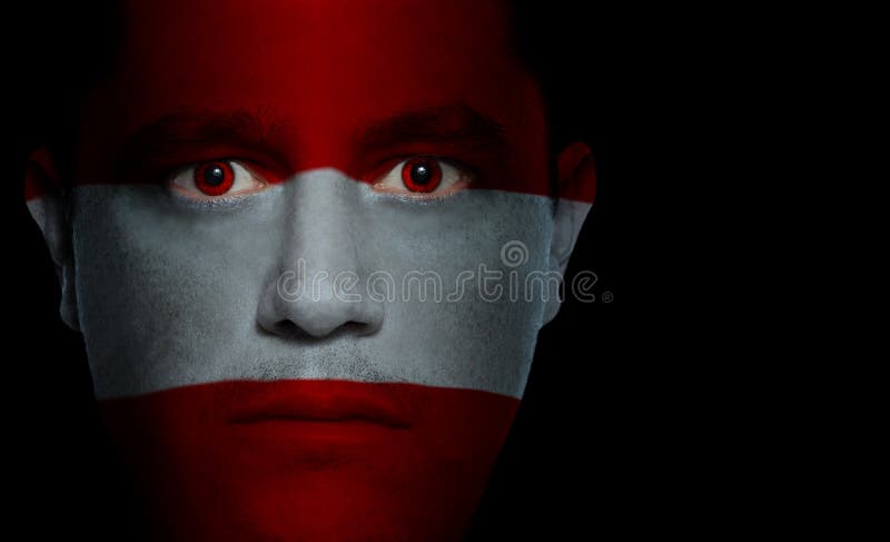 Austrian Flag - Male Face stock image. Image of isolated - 3109177