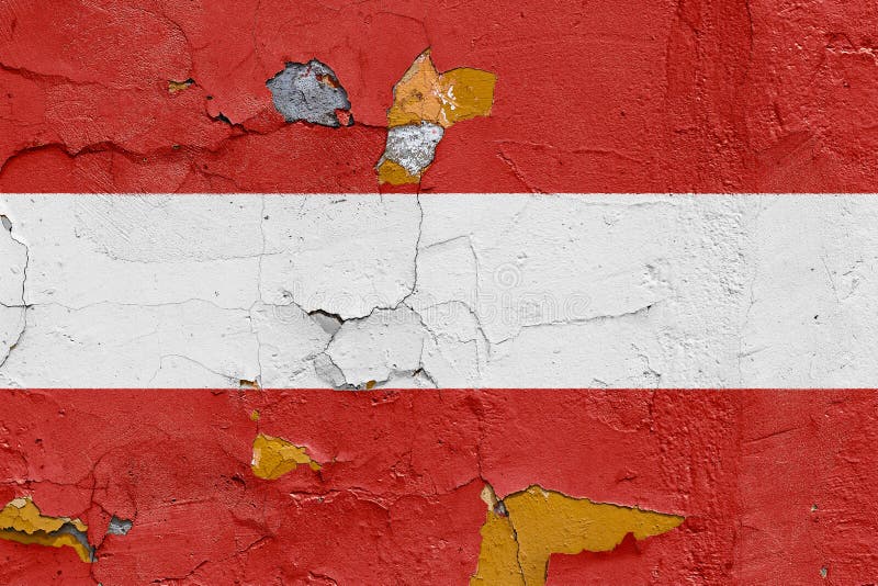 Austrian Flag Painted on a Weathered Concrete Wall Stock Photo - Image ...