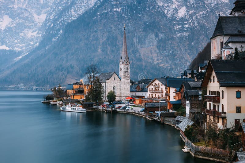 Spring At The Picturesque Lake Village Of Hallstatt Stock Image - Image ...