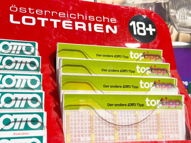 Austrian Lottery Tickets Display with 18+ Age Restriction Sign ...