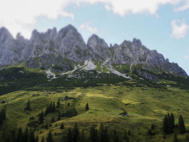 Austrian Mountains Tilt-Shift / Looks Like a Model Stock Image - Image ...