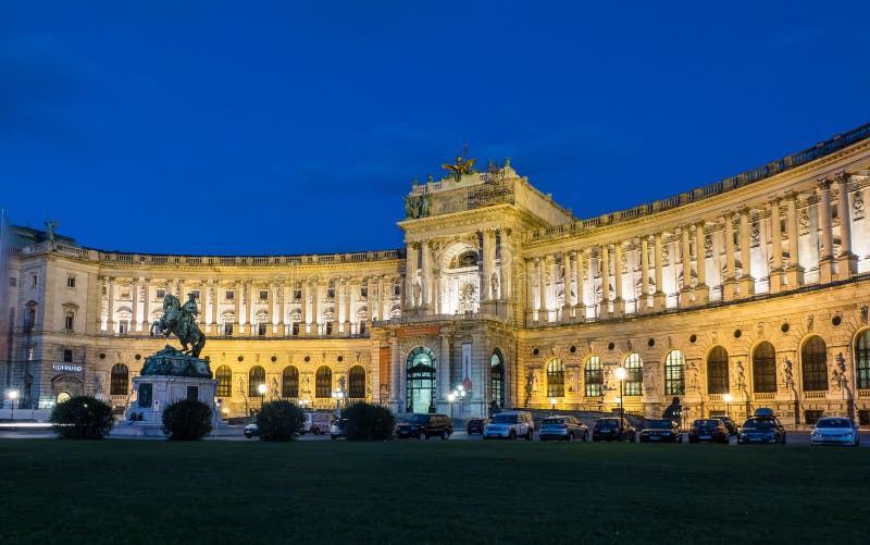 Austrian National Library at Night Editorial Stock Image - Image of ...