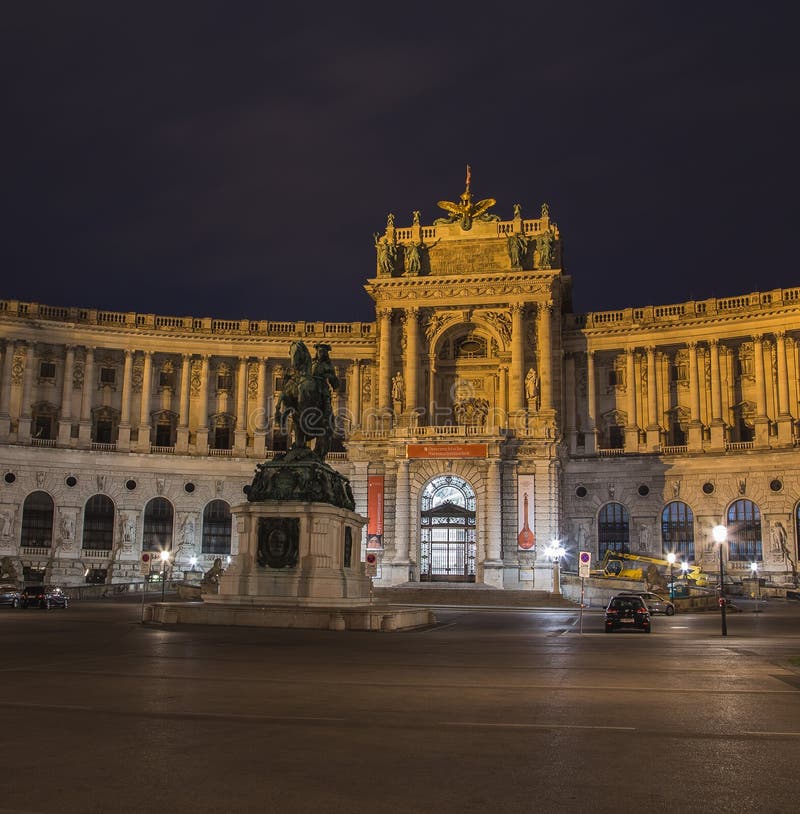 Austrian National Library at Night Editorial Photo - Image of late ...