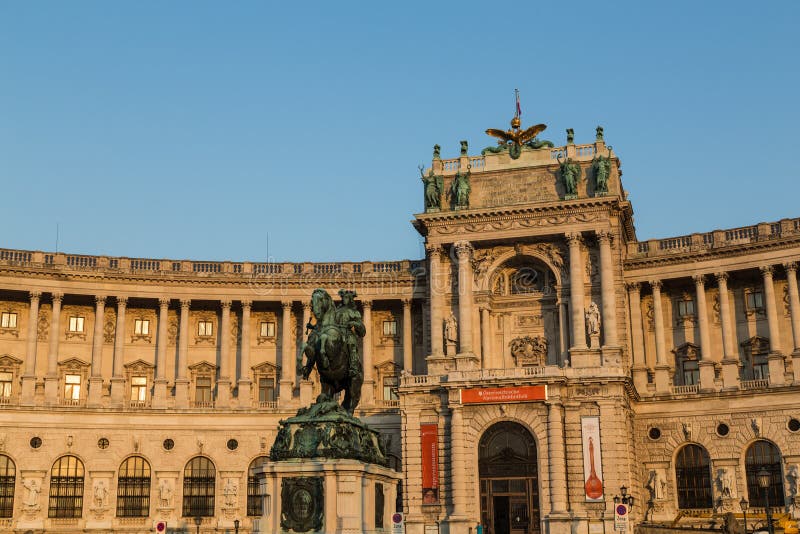 Exterior of the Austrian National Library at Sunset Editorial Stock ...