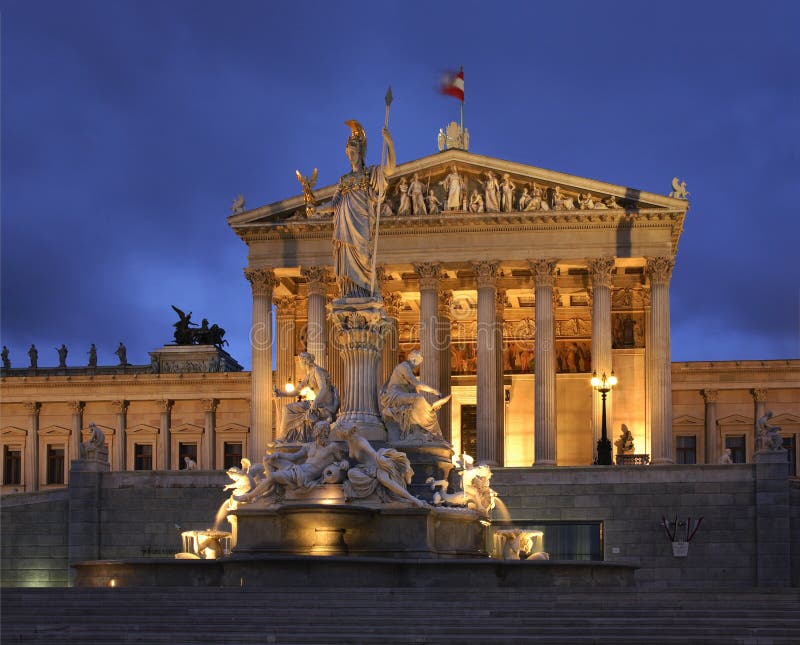 Austrian Parliament Building in Vienna. Austria Stock Image - Image of ...