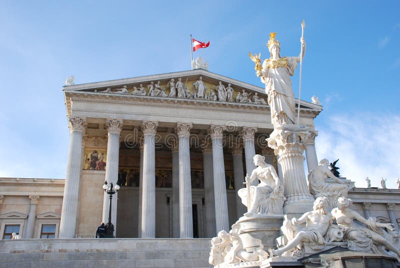 Austrian Parliament Building in Vienna, Austria Stock Photo - Image of ...