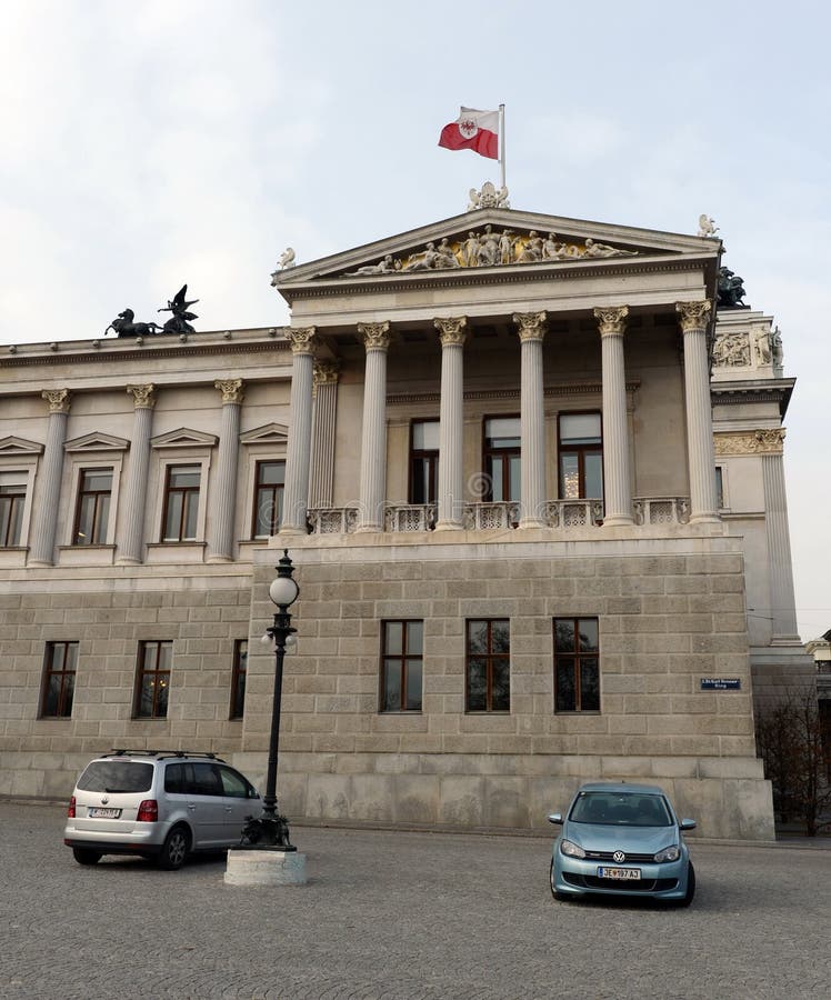 Austrian Parliament Building in Vienna. Editorial Stock Photo - Image ...
