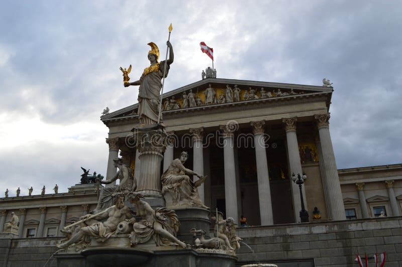 The Austrian Parliament Building in Vienna Stock Image - Image of ...