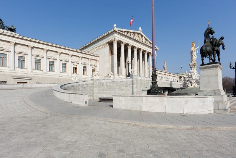 Austrian Parliament in Vienna Stock Photo - Image of strasse, historic ...