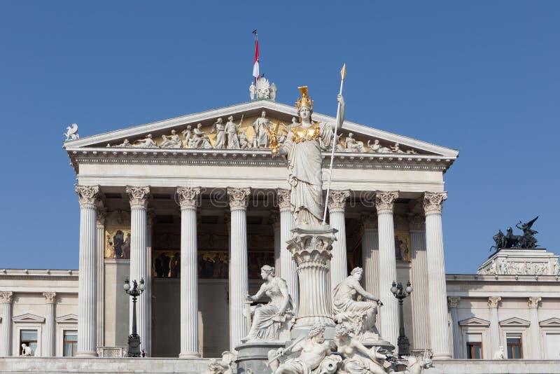 Austrian Parliament in Vienna Stock Image - Image of vienna, building ...