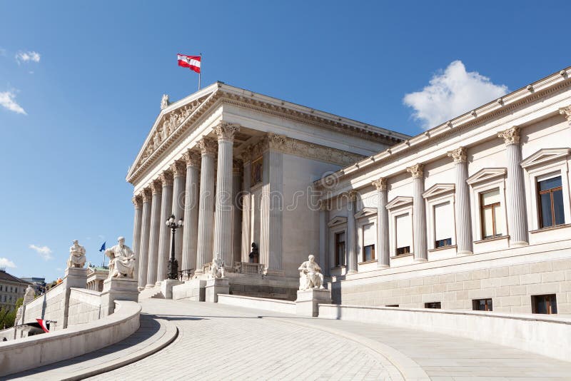 Austrian Parliament in Vienna Stock Photo - Image of building ...