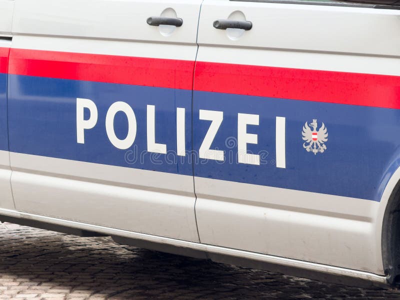 Austrian Police Vehicle Side View Displaying Polizei and National ...