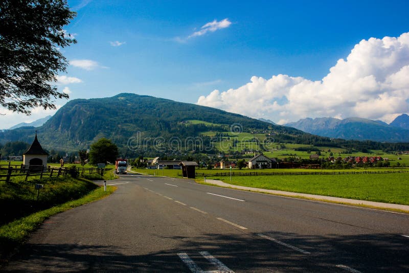 Austrian road in Alps stock photo. Image of forest, french - 85917970