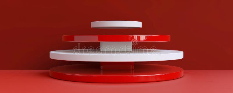 Austrian-themed Three-level Pop Art Podium with Red and White Circular ...