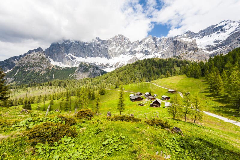 Austrian village stock image. Image of forest, agriculture - 128947639