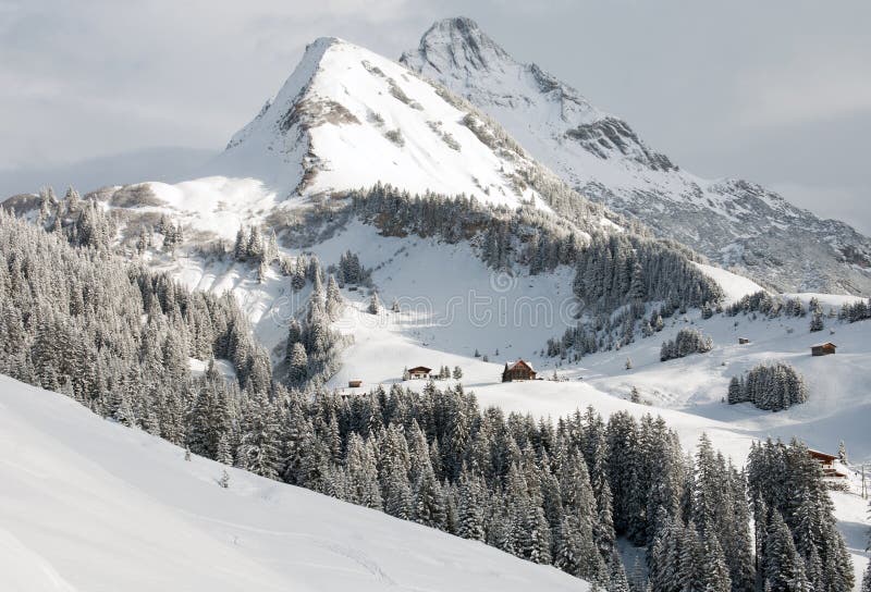 Austrian Winter Scene stock photo. Image of rugged, ridge - 58489498