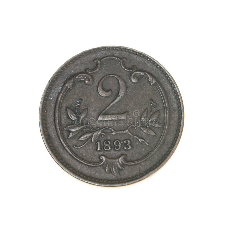 AUSTRO HUNGARY 1893 Two Heller Cent Coin Stock Image - Image of 1893 ...