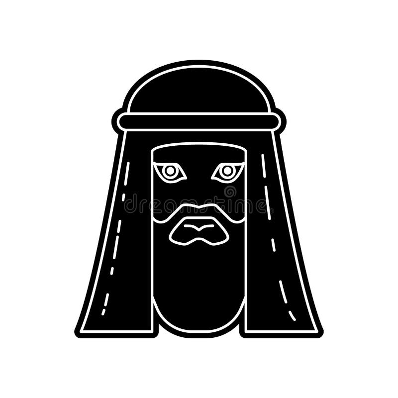 Sheik Icon in Black Style Isolated on White Background. Arab Emirates ...