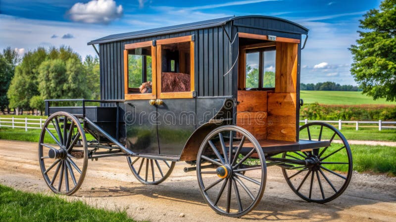 Authentic AmishCrafted HorseDrawn Buggy with Luxurious Custom Interior ...