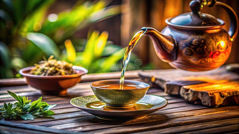 Authentic Asian Tea Ceremony a Horizontal Image of Exquisite Tea ...