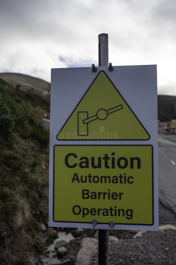 Authentic Automatic Barrier Sign Editorial Stock Image - Image of ...