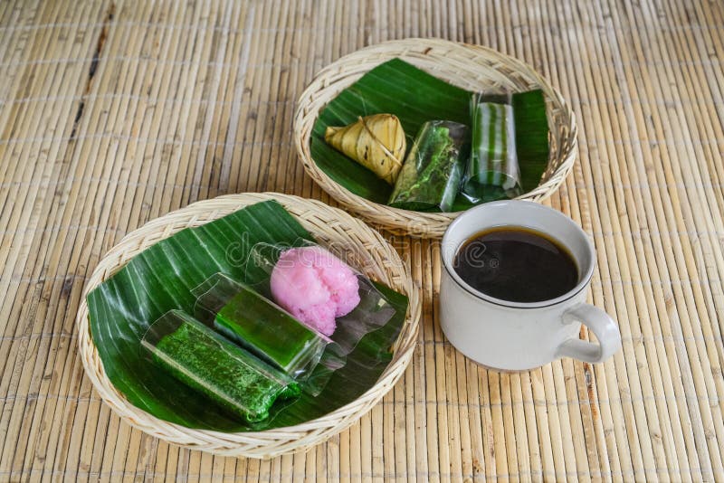 Authentic Bali Snack and Cup of Coffee with Milk Stock Photo - Image of ...