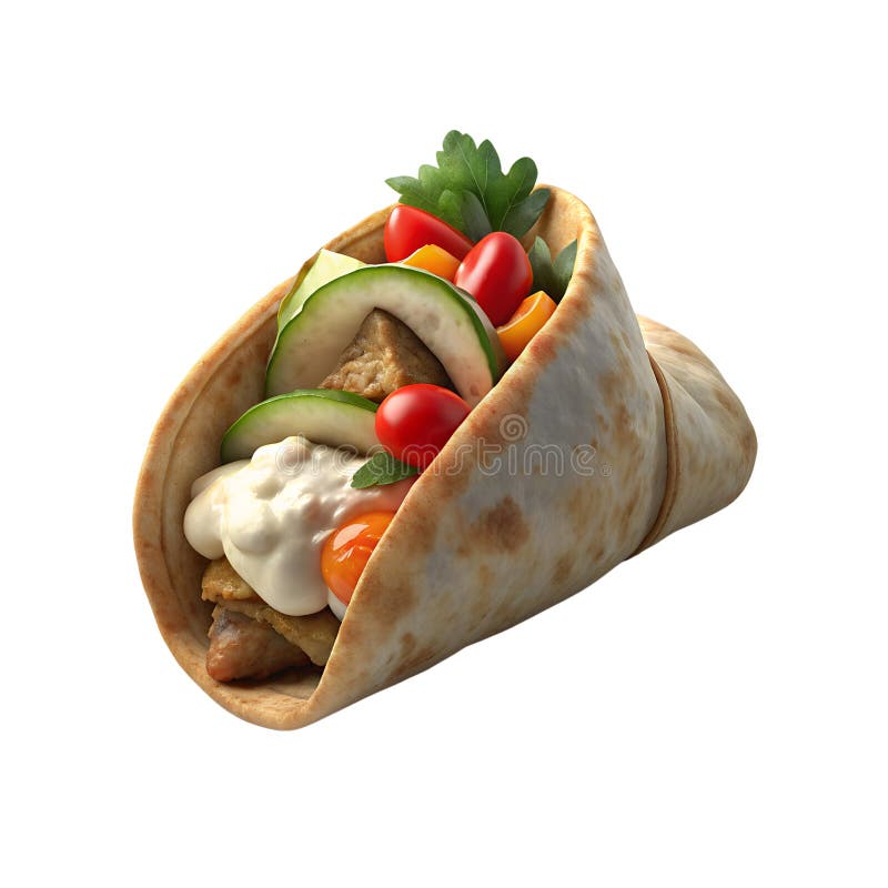 Authentic Chicken Gyros Delight Stock Vector - Illustration of tomato ...
