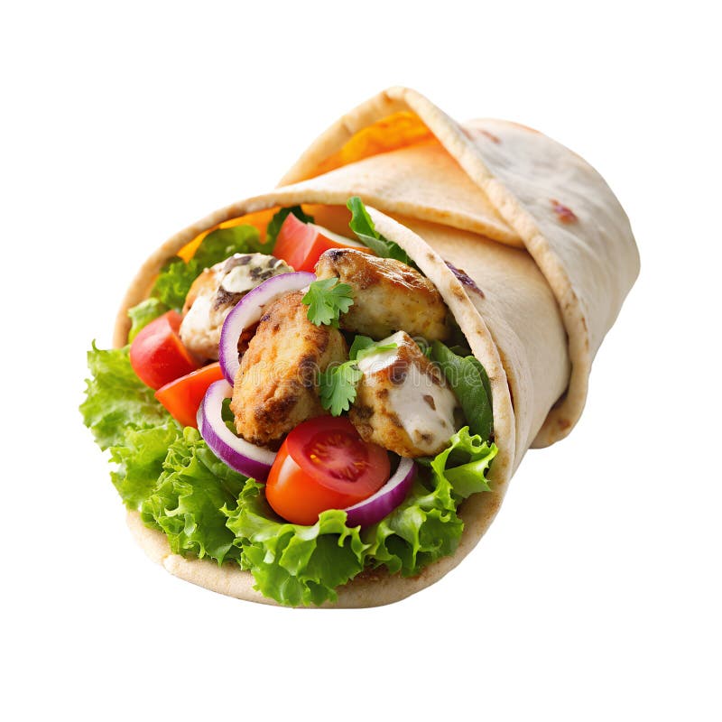 Authentic Chicken Gyros Delight Stock Vector - Illustration of tomato ...