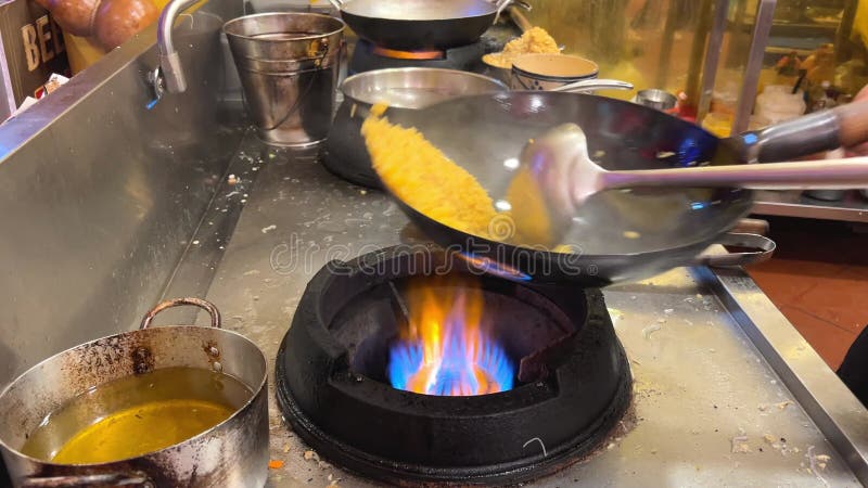 Authentic Chinese and Asian Fried Rice with Egg and Vegetables in Wok ...