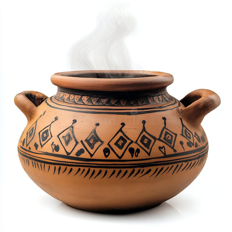 Authentic Clay Pot with Steaming Food Traditional Design Ethnic Decor ...