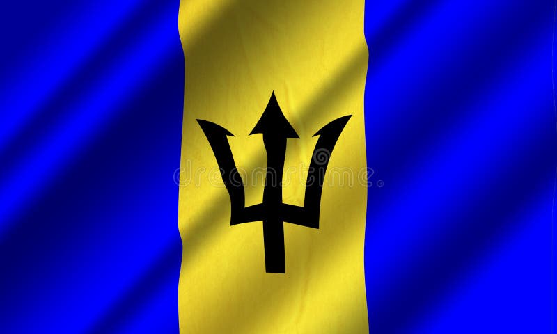 Authentic Colorful Barbados Flag Stock Illustration - Illustration of ...