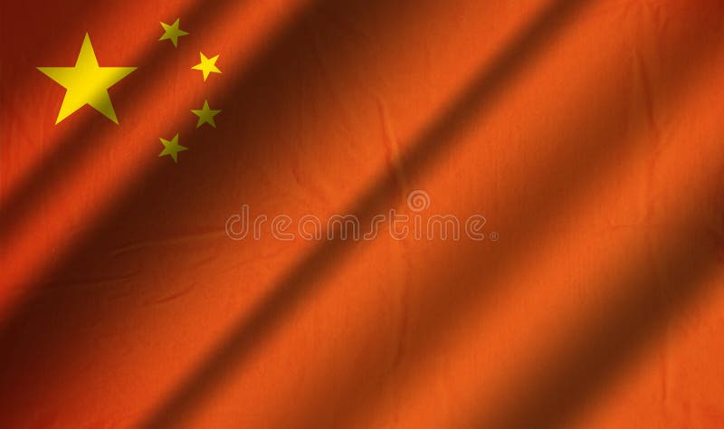 Authentic Colorful Flag of China Stock Illustration - Illustration of ...