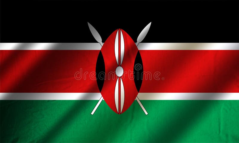 Authentic Colorful Flag of Kenya. Stock Illustration - Illustration of ...