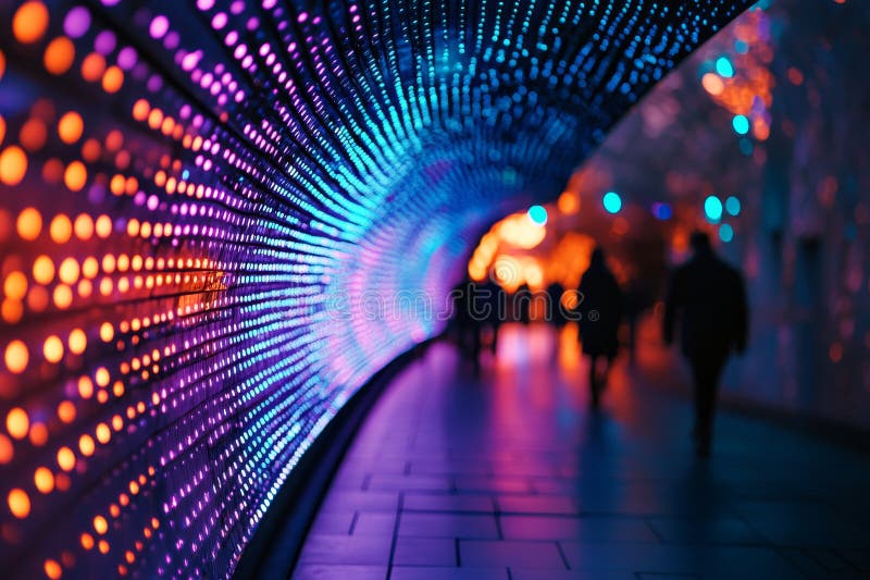 Authentic Concave LED Display Suitable for a Wall or Platform. Modern ...