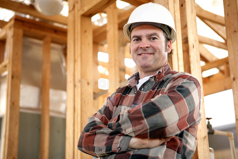 Authentic Construction Worker Stock Photo - Image of builder, handsome ...
