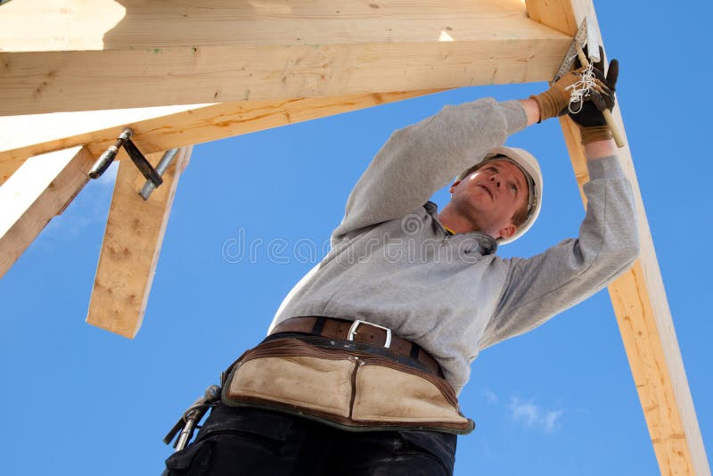 Authentic Construction Worker Stock Image - Image of house, industry ...