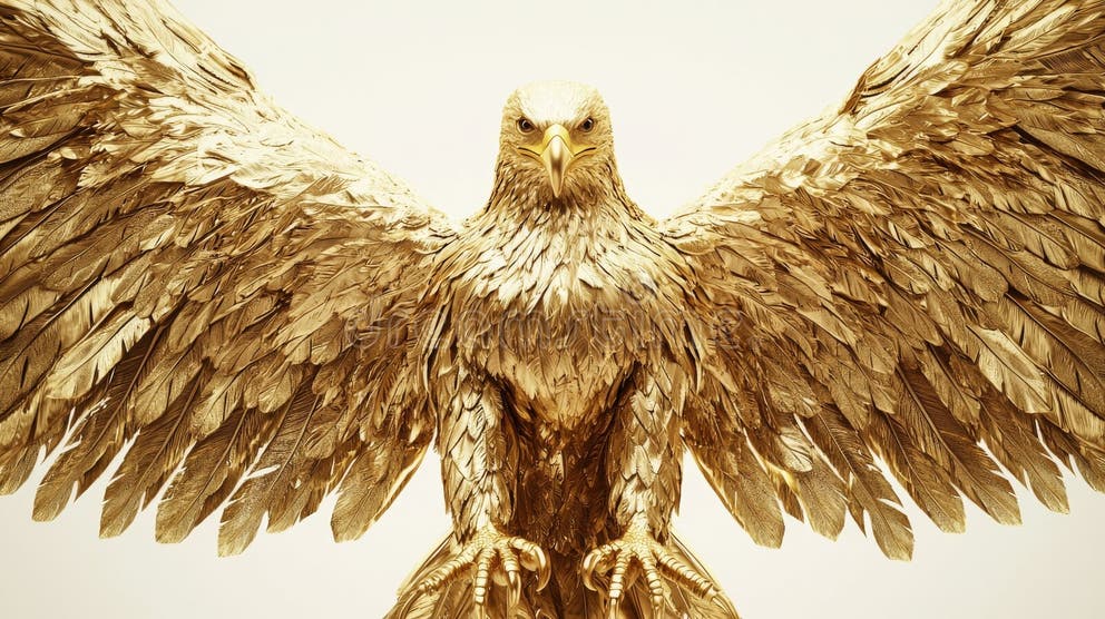 An Authentic 3D Model of a Shiny Gold Eagle Flagpole Topper, Featuring ...