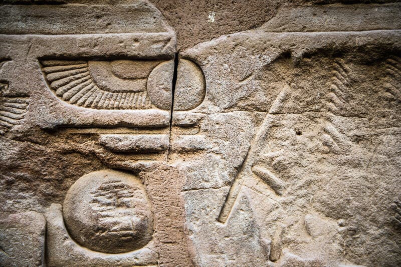 Authentic Egyptian Hieroglyphs. Stock Illustration - Illustration of ...