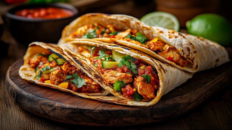 Authentic Flavors of Barbacoa, Carnitas, and Chicken Tacos Stock Image ...