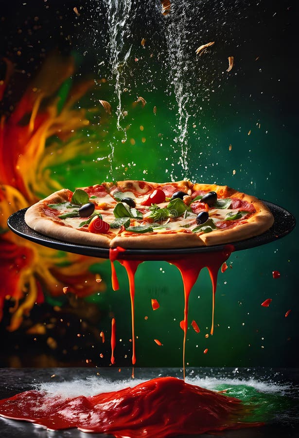 The Authentic Glow: Perfect Pizza, Perfect Setting Stock Illustration ...